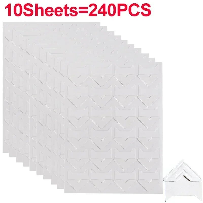 Наклейки угловые для фотоальбомов, 240 шт, White