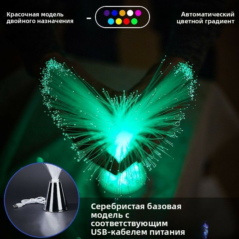 Светильник с дистанционным управлением, имитирующий звездное небо, с оптическими волокнами, милый ночник для спальни, улицы и создания уютной атмосферы с функцией затемнения.