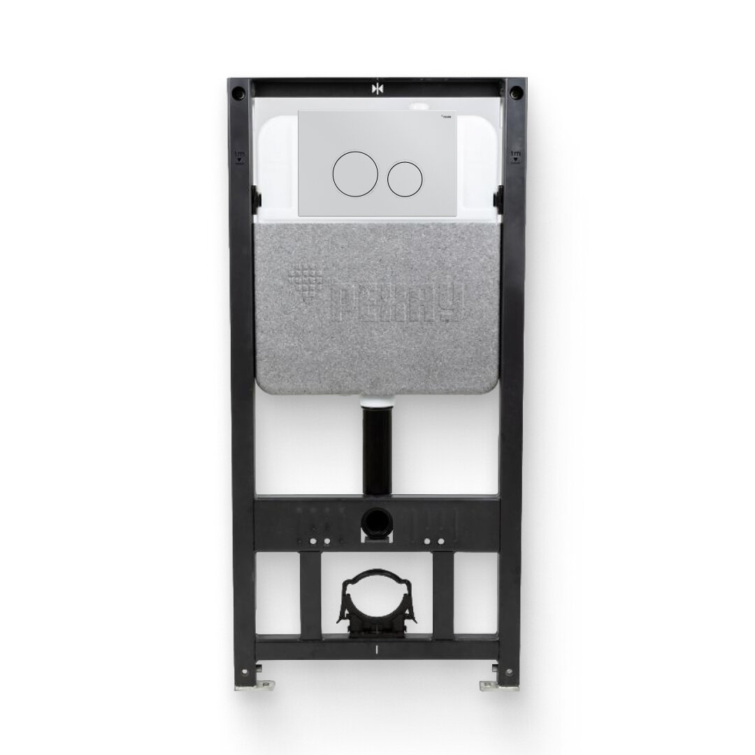 Инсталляция для унитаза Рехау Nova Orb 001 с кнопкой смыва, белый глянец арт. 19101051001