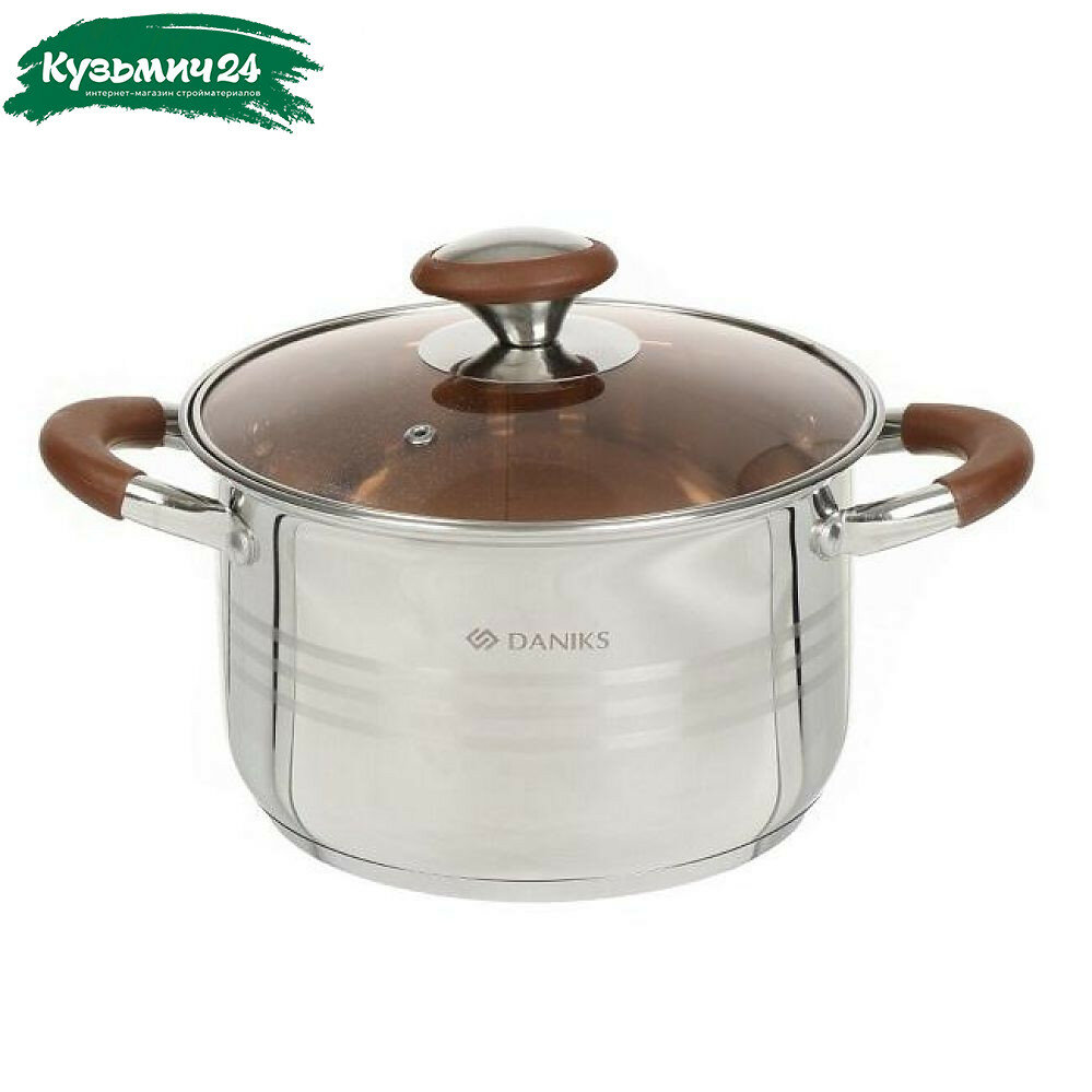 Кастрюля Daniks Веллингтон GS-01415-20СА, с крышкой, 4 л