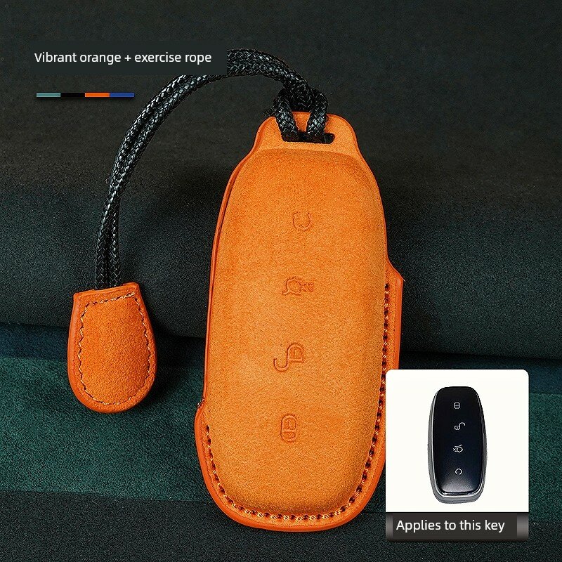 Держатель ключа Denza D9 2025, искусственный мех, оранжево-желтый, спортивный шнур