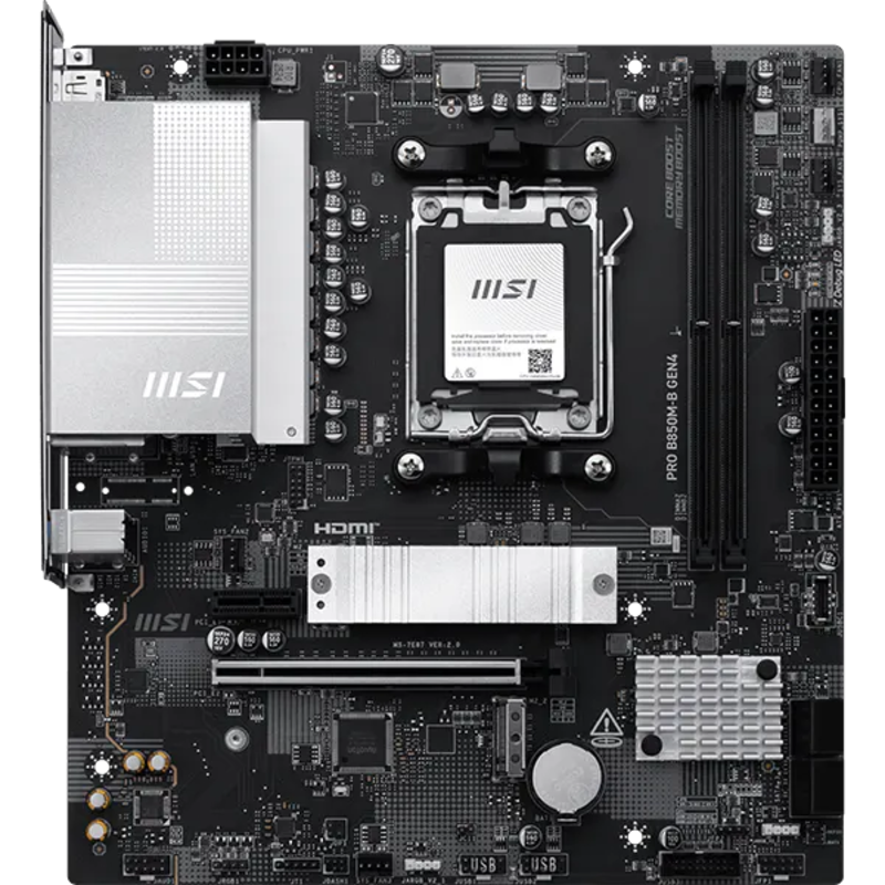Материнская плата PRO B850M-B GEN4, AMD Ryzen 9000/8000/7000 Series, DDR5