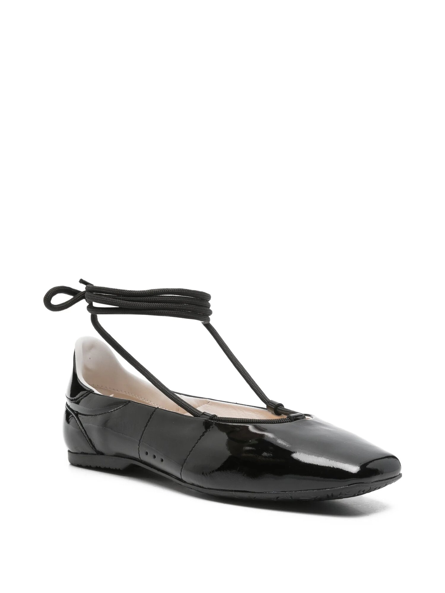 Балетки PATRIZIA PEPE Ankle-tie ballet flats, размер 38 EU, black/black — фото 1