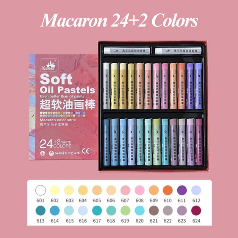 Масляные пастели Kuelox Macaron 24+2 цвета, Kuelox M24