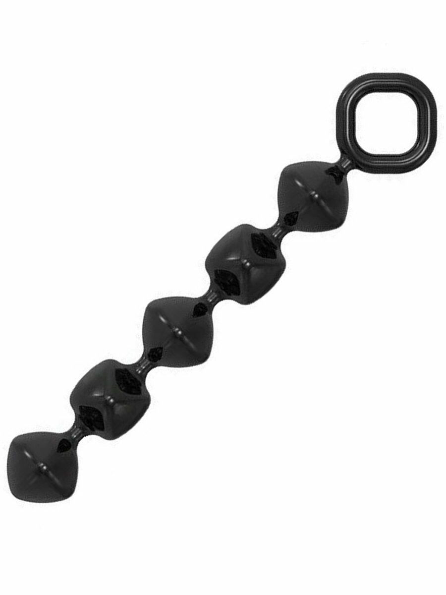 Большая анальная цепочка "BIG BLACK ANAL BEADS" 28.5см