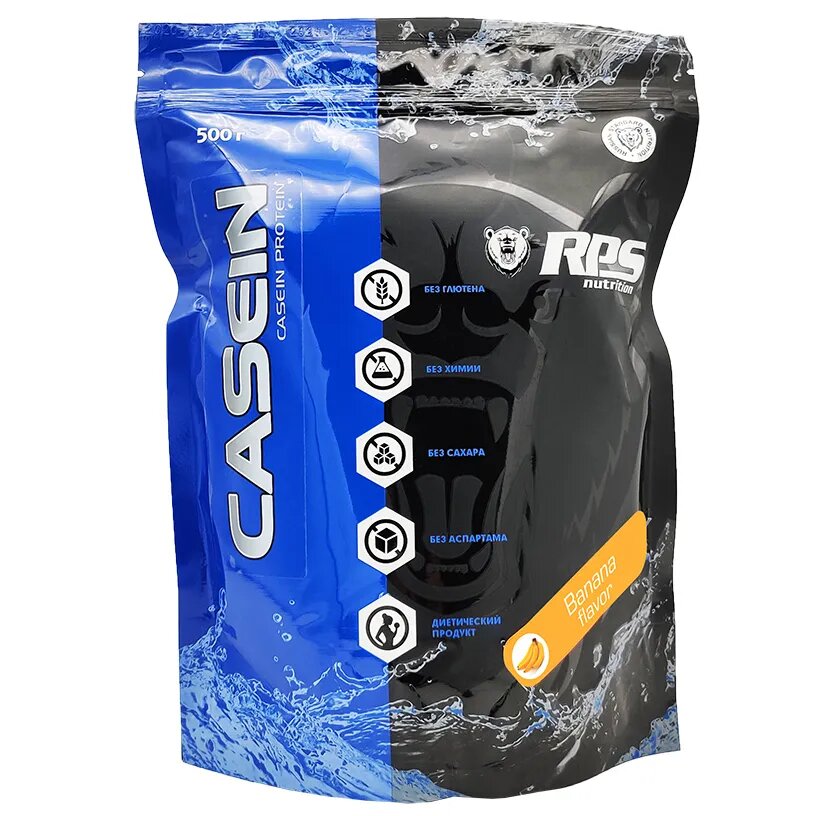 Мицеллярный казеин RPS Nutrition Casein Protein - 500 г, банан