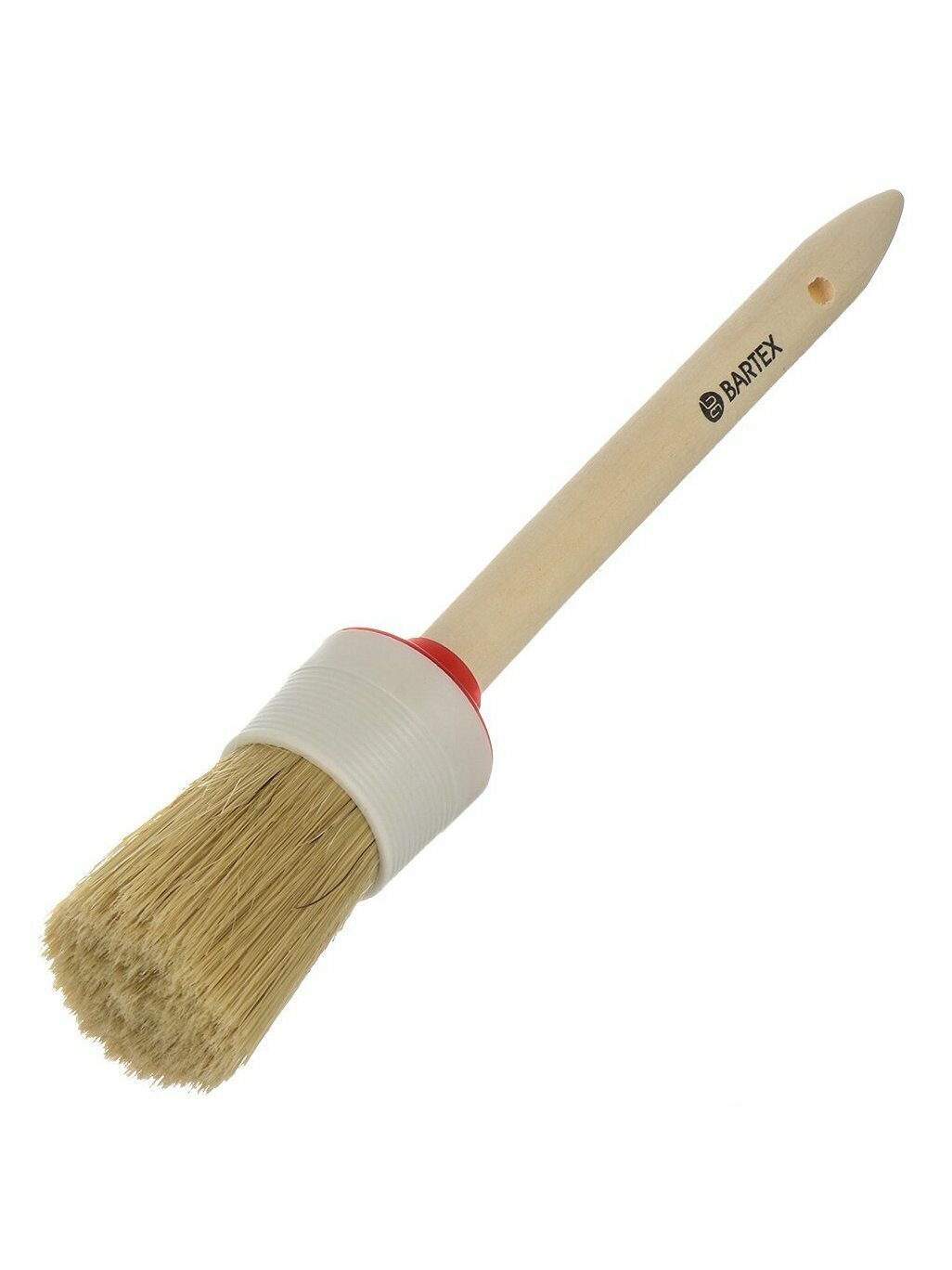 Кисть круглая Bartex Евро №10, 40 мм, натуральная щетина, деревянная рукоятка для строительных и отделочных работ 1117610