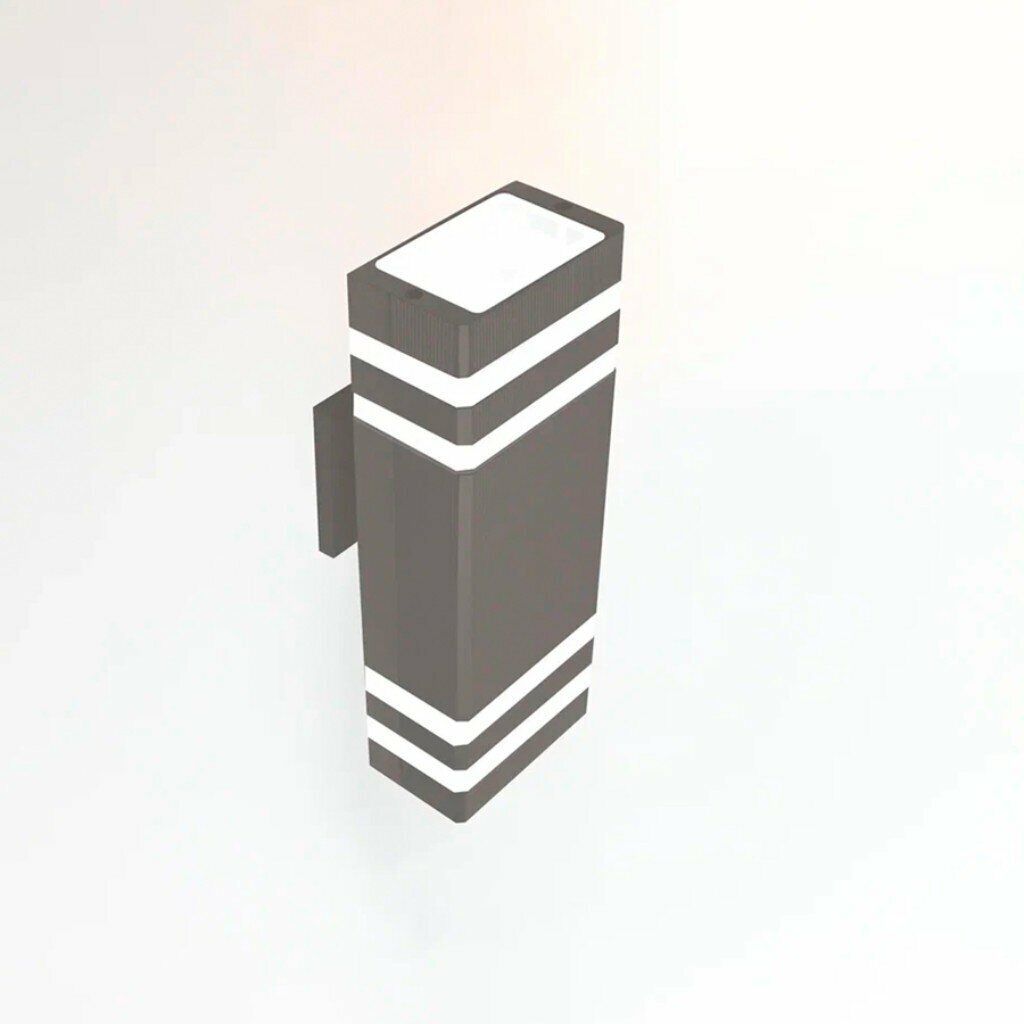 Светильник фасадный General Lighting Systems Катет 50 Вт GU10 2 лампы IP65 графит 11х11.5 см