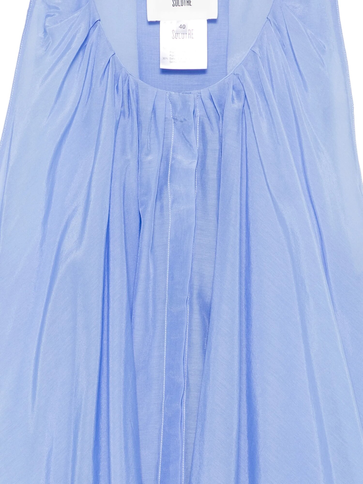 Блуза SOLOTRE Ruffled-trim blouse, размер 44, синий — фото 1