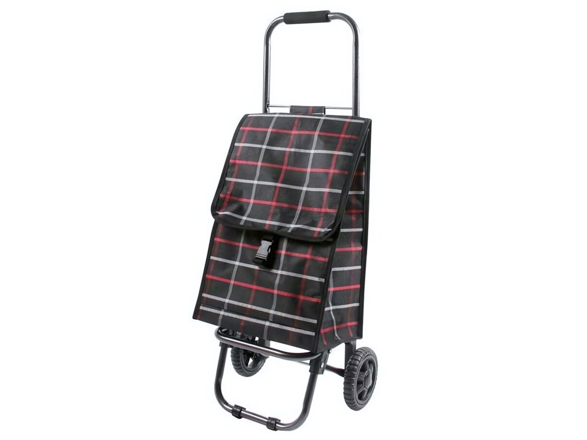 Сумка-тележка складная 30кг, металл, разноцветный принт, 2 колеса