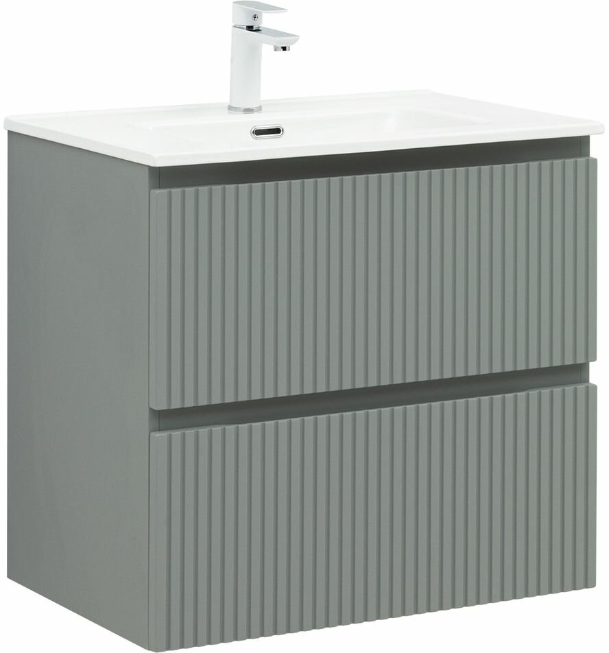 Тумба с раковиной Aquanet Джейн 70 цв. мисти грин (раковина Flat)