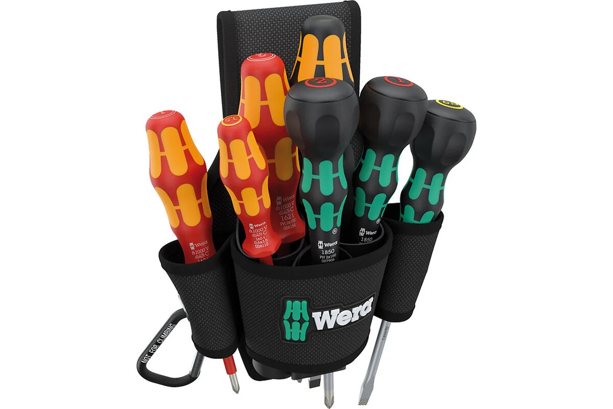 9621 SET 2 Kraftform Ball-Grip Набор отвёрток в поясной сумке, 8 предметов