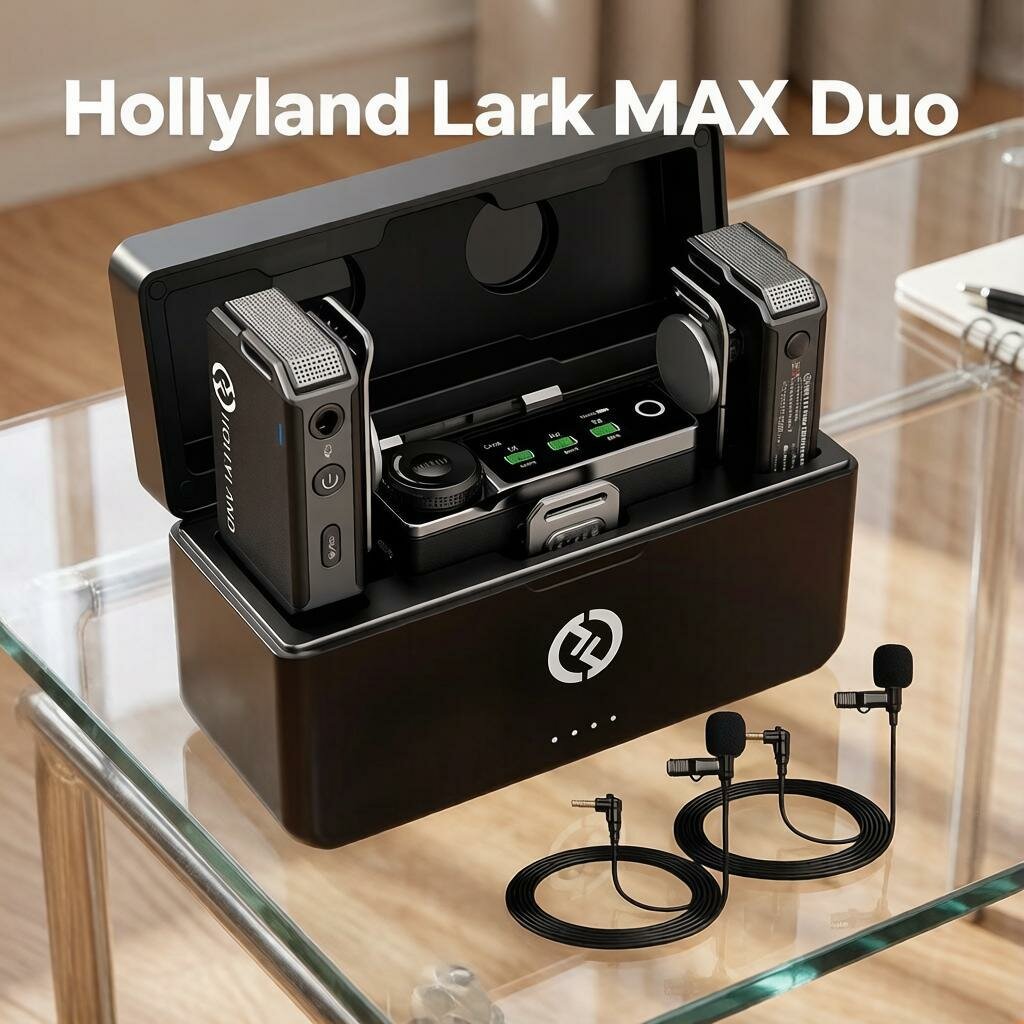 Микрофонная система Hollyland Lark MAX DUO, двухканальная, беспроводная
