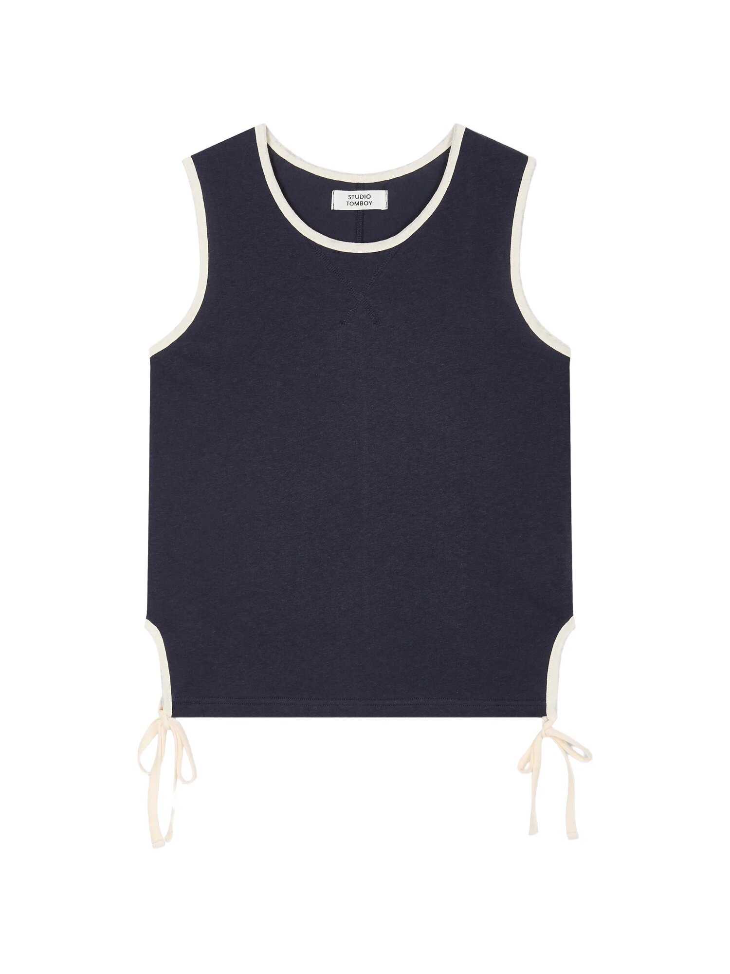 Топ Contrast-trim side-tie top