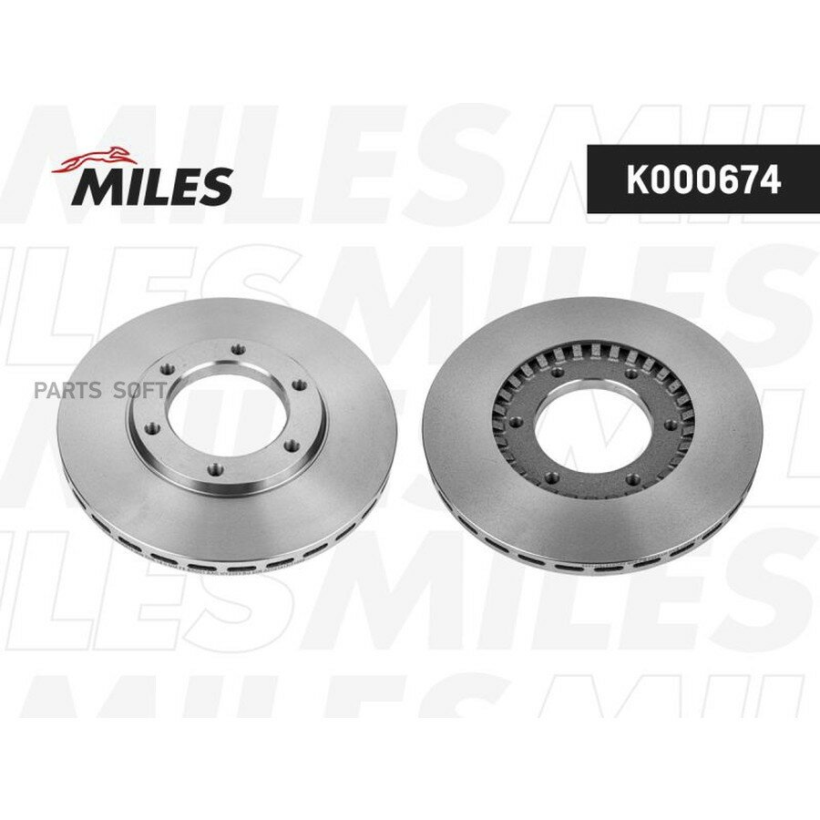 MILES K000674 Диск тормозной передний вентилируемый NISSAN PATROL 2.8-3.2 79-97 D=295 (ISO 9001). ()