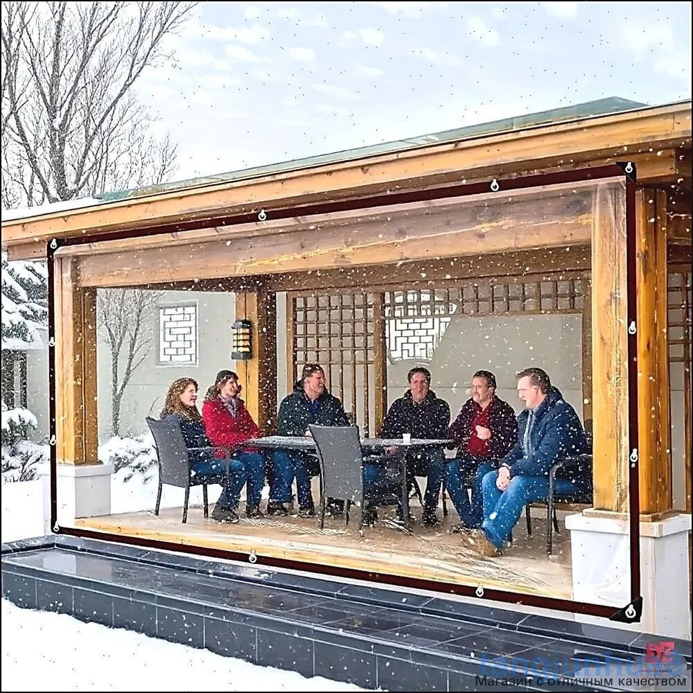 Тент водонепроницаемый прозрачный из ПВХ для террасы, беседки, дачи, защита от дождя и ветра