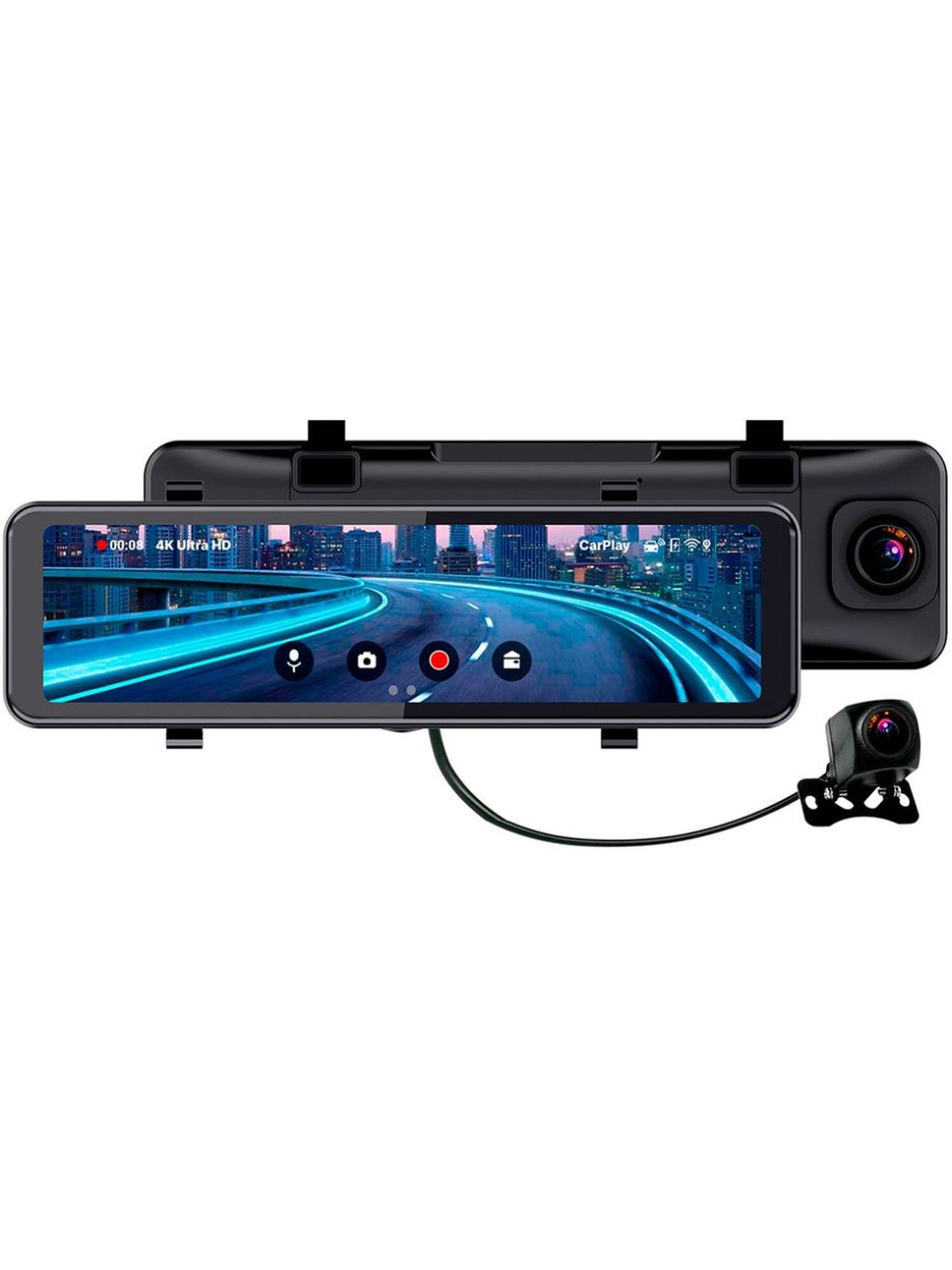 Видеорегистратор TrendVision CarPlay Mirror черный 2Mpix 2160x3840 2160p 150гр. MSTAR 8826