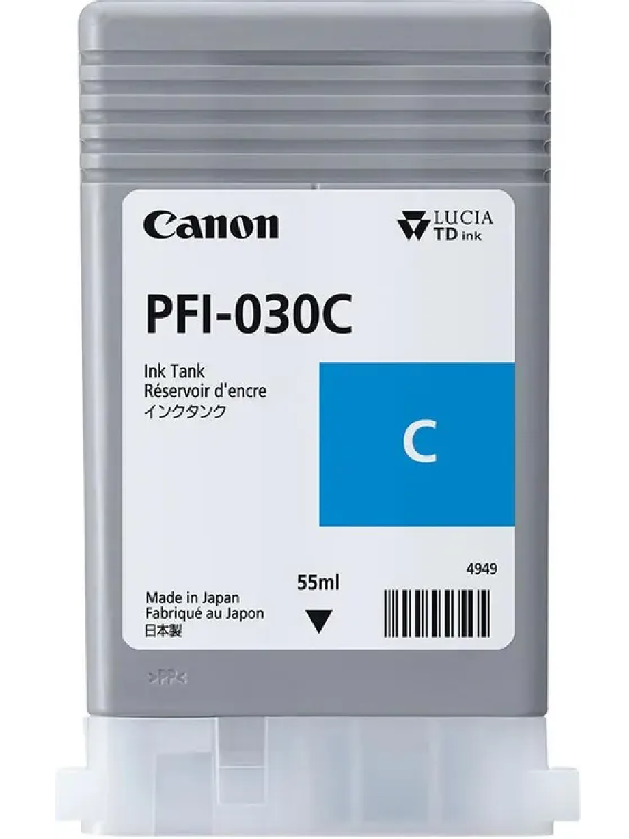 Картридж Canon PFI-030C 3490C001 синий для imagePROGRAF TA-20, TA-30, TM-240, TM-340 (55мл)
