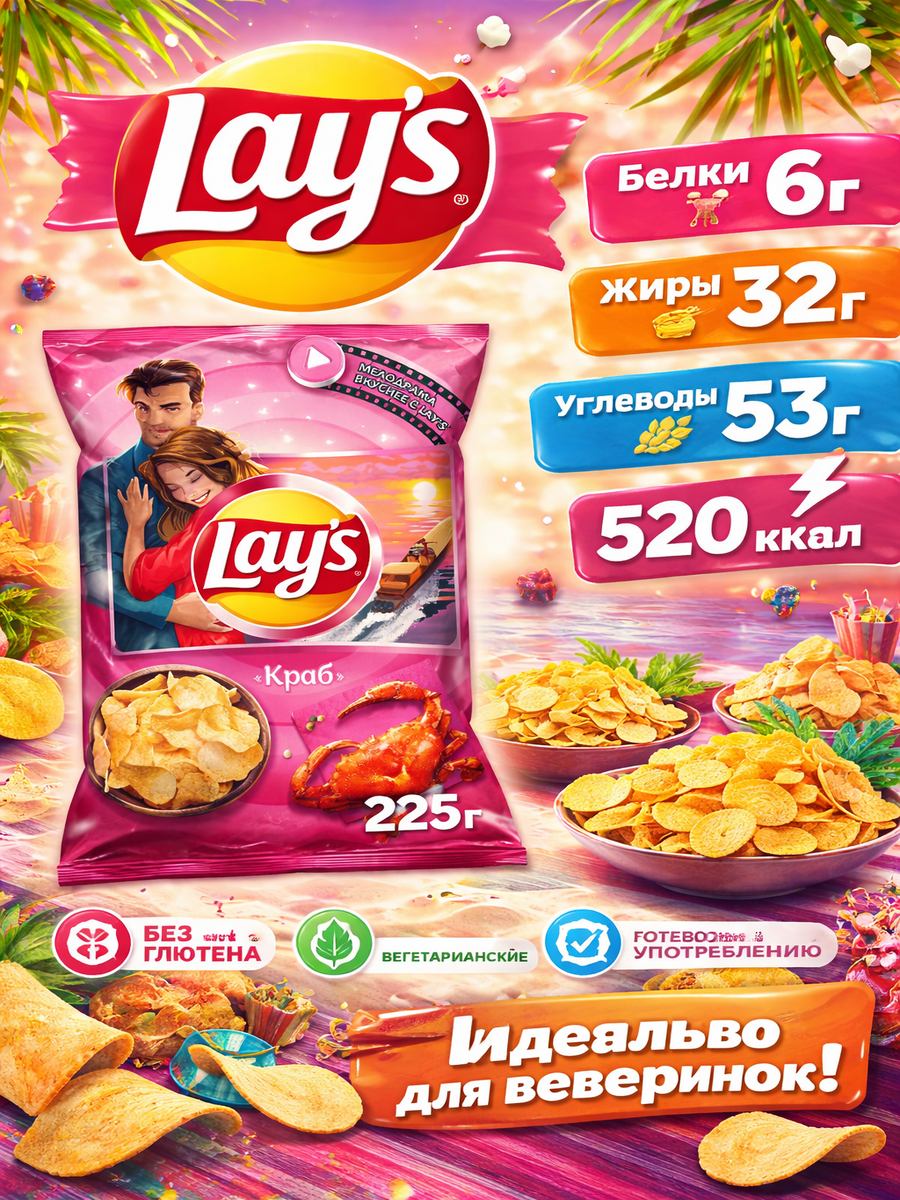 Чипсы Lay's Краб, 225г