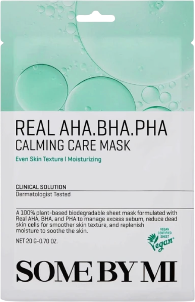 Some By Mi Успокаивающая тканевая маска с кислотами AHA-BHA-PHA Calming Care Mask 50ml