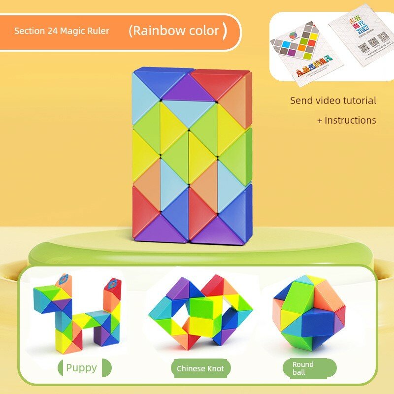 Разнообразие волшебной линейки Diansheng Rainbow Magic Ruler, 24 секции, 36/72, съемная детская развивающая игрушка в