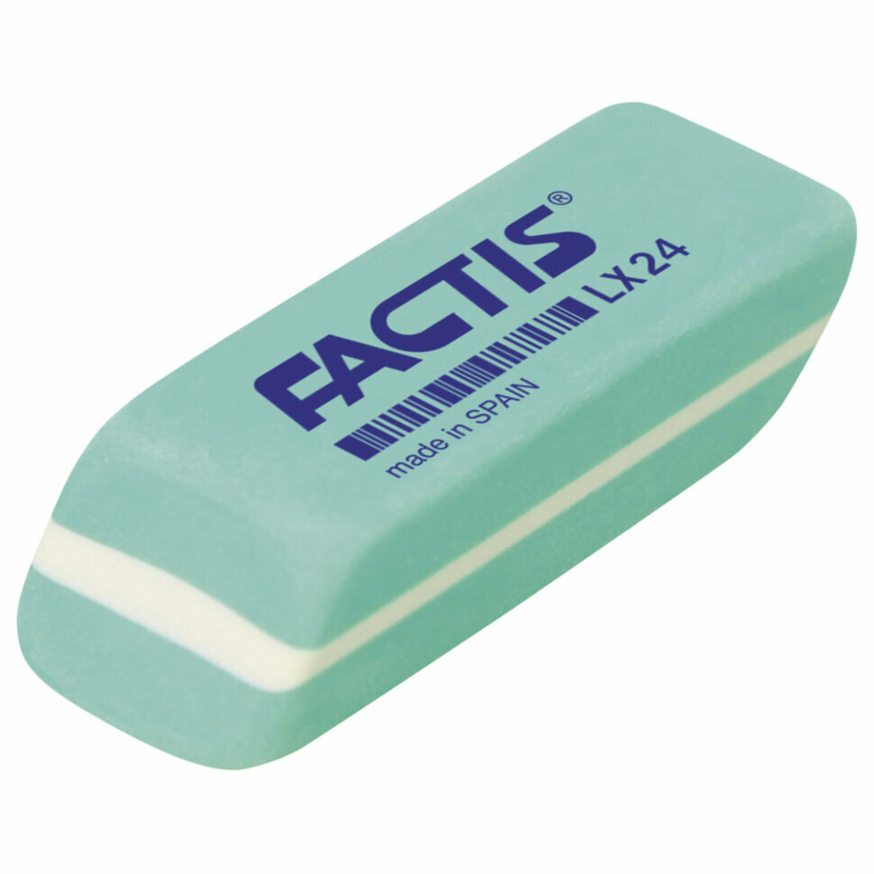 Ластик FACTIS LX 24 (Испания), 55х20х12 мм, зеленый, прямоугольный, скошенные края, мягкий, CPFLX24, 228013