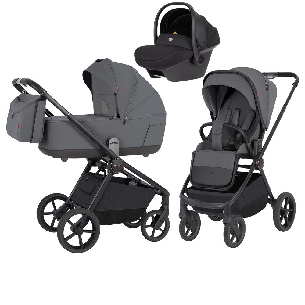 Коляска 3 в 1 Carrello Epica Space Grey с автолюлькой люлькой и прогулочным блоком