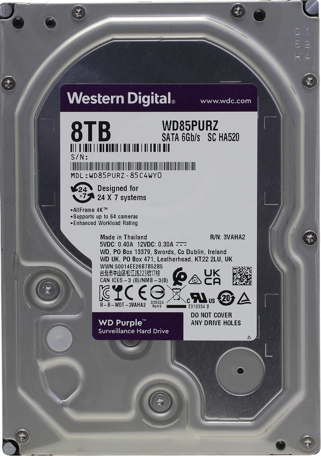 Жесткий диск WD WD85PURZ 8 Тб пурпурный
