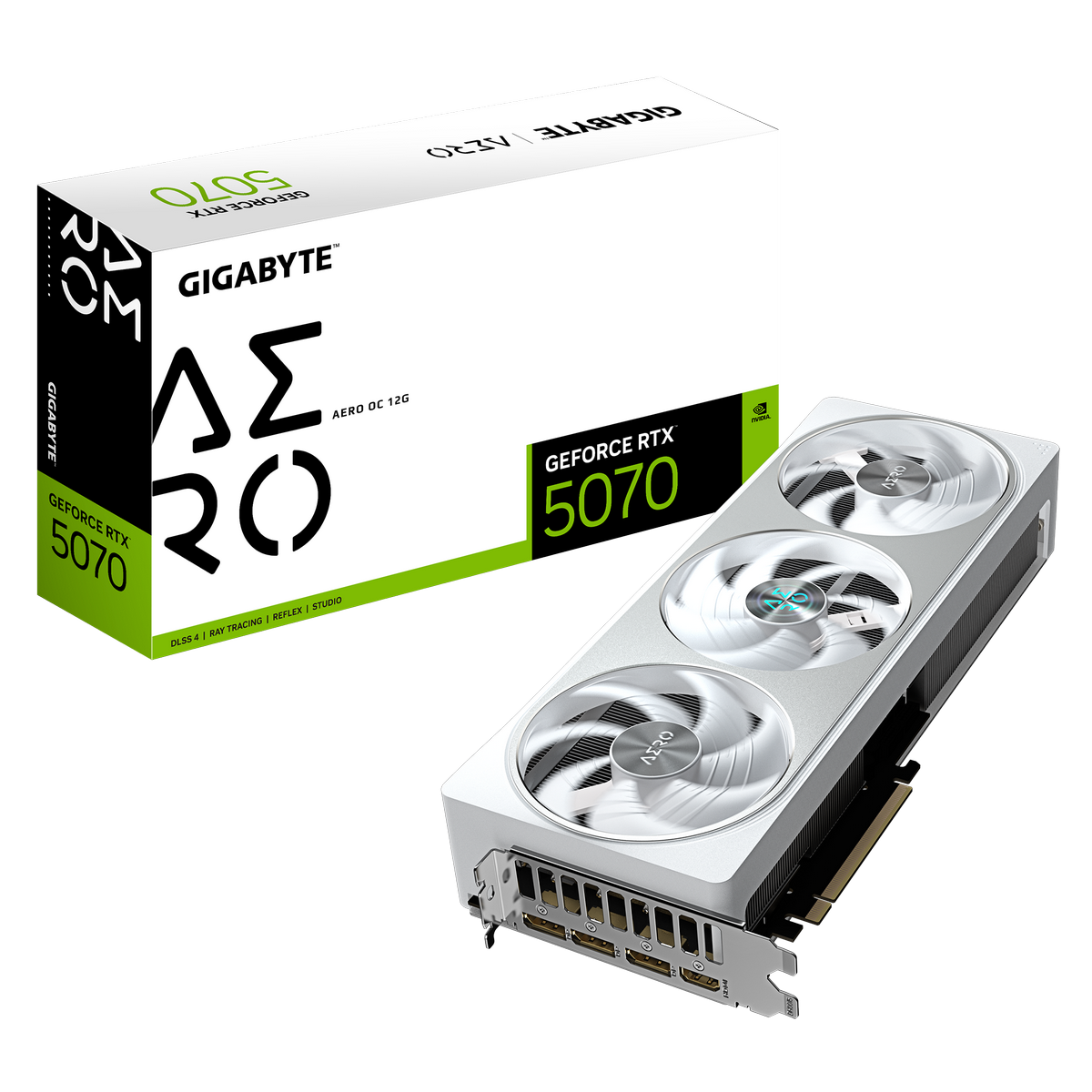 Видеокарта Gigabyte RTX5070 AERO OC уц-2 12GB GDDR7 192bit 3xDP HDMI 3FAN RTL