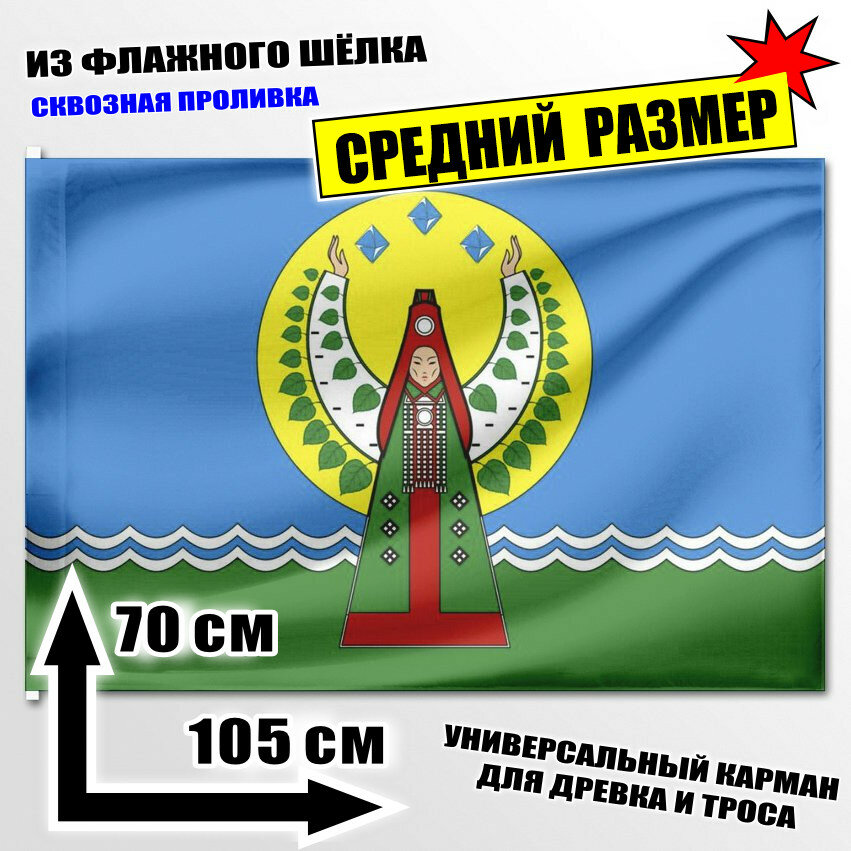 Флаг средний города Нюрба 105x70 см
