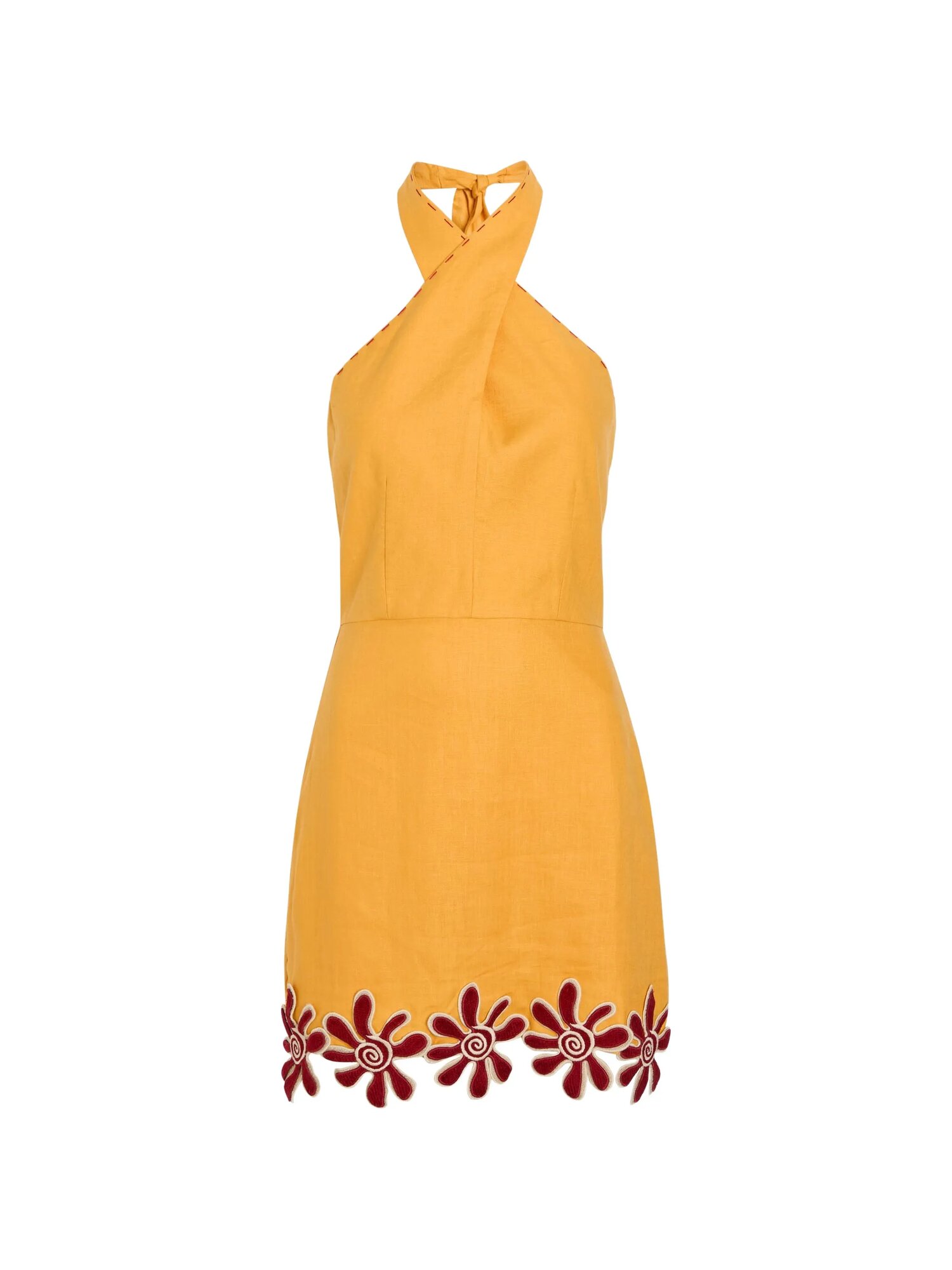 Платье Veneta floral-appliqué halterneck mini dress