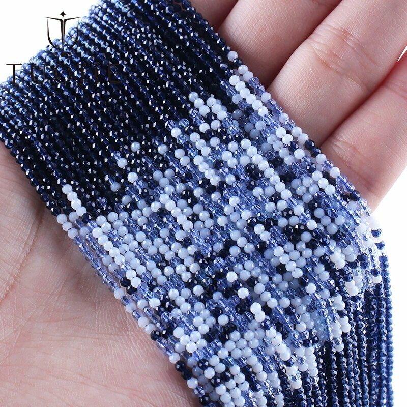 Градиентные стеклянные бусины 2 мм, набор для бижутерии Синий, 2mm(20 strands), Gradient-3