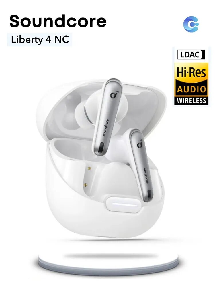 Наушники беспроводные с микрофоном Anker Soundcore Liberty 4 NC, белый