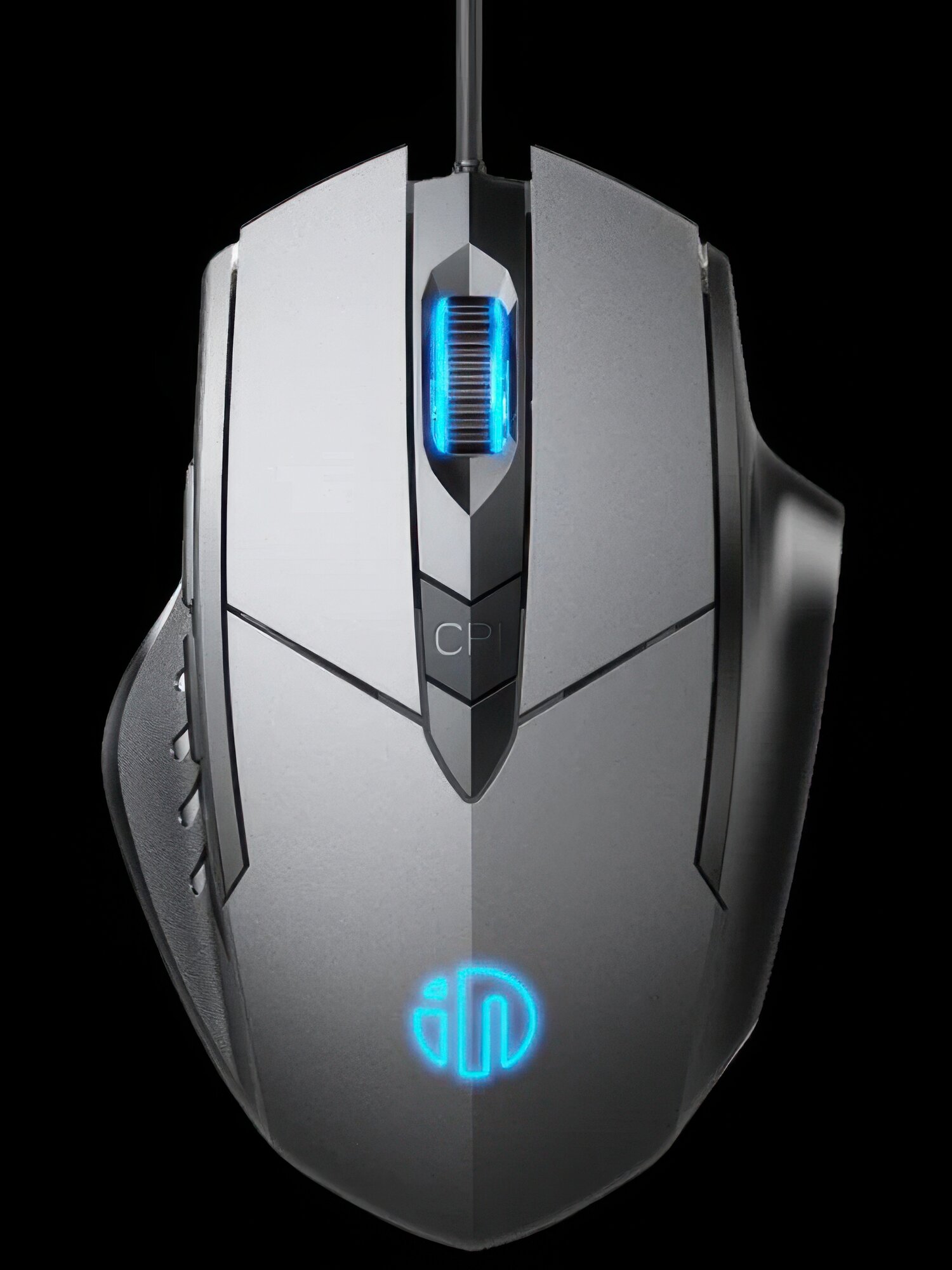 Игровая проводная компьютерная мышь Inphic PW1 GREY PRO, RGB подсветка, USB Type-A, 8800 DPI, серый