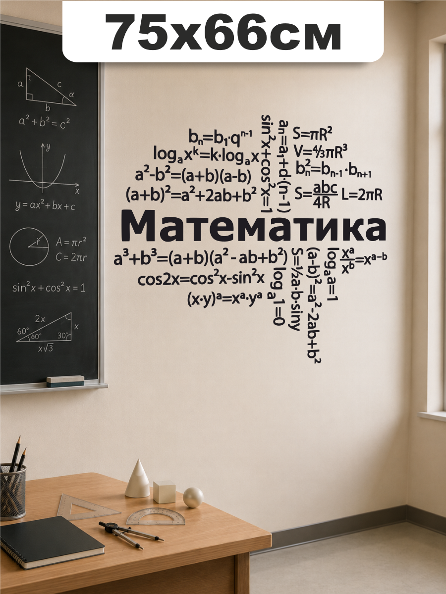 Интерьерные наклейки на стену для декора математика школа