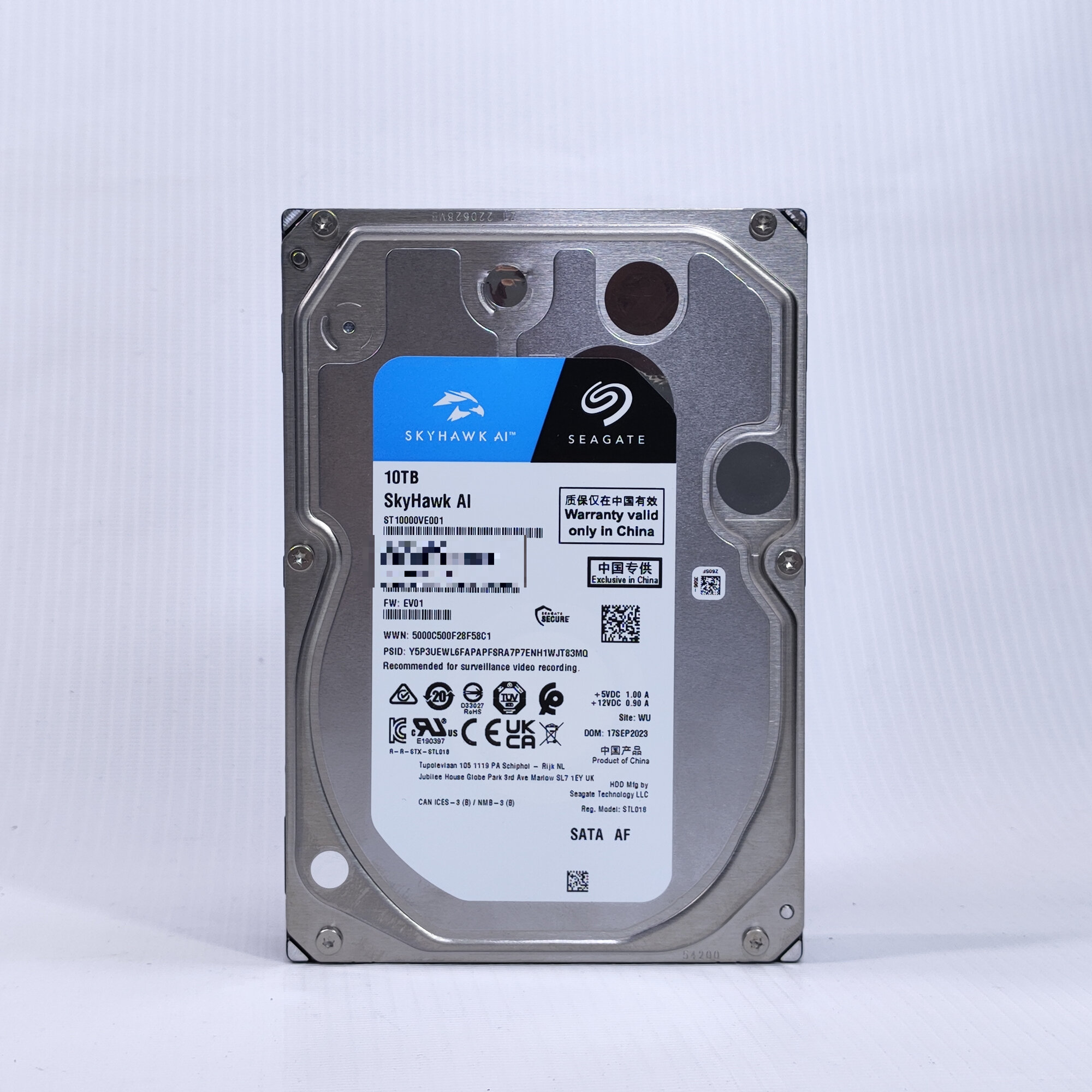 HDD диск SATA Seagate Skyhawk AI 10TB OEM 7200rpm, 256Mb ST10000VE001 (без упаковки)