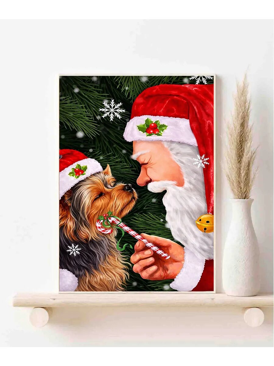 Йоркширский терьер, Christmas, Плакат 30x42см