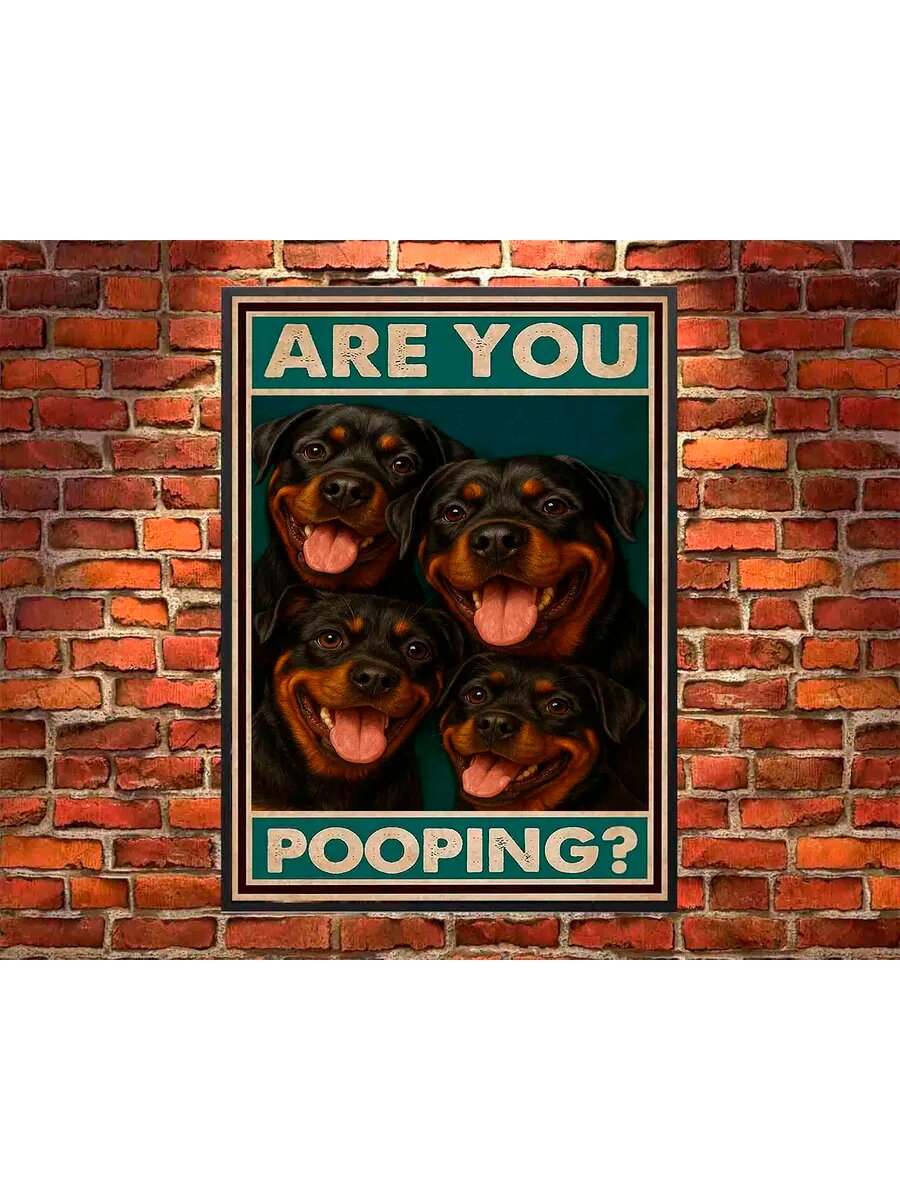Собака-ротвейлер, Are You Pooping, Плакат 30x42см