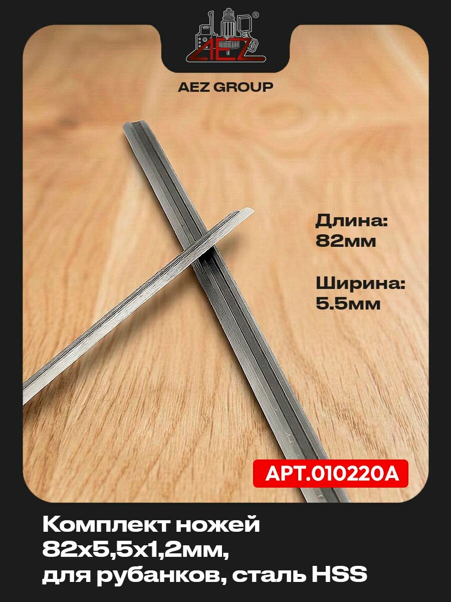 Комплект ножей 82х5,5х1,2мм, для рубанков, сталь HSS, серия PROFESSIONAL