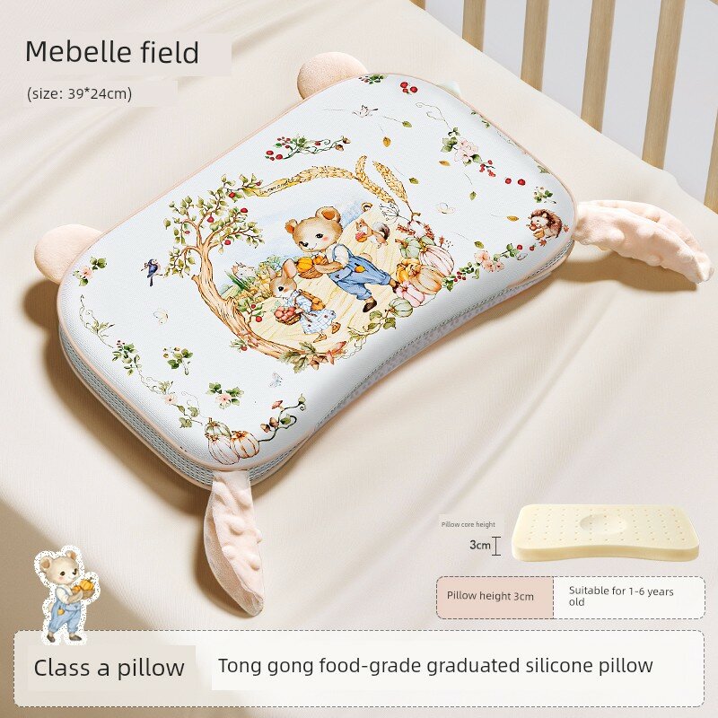 Lovemami Mabel Field Детская подушка для 1-6 лет, высота 3 см, антимикробная силиконовая подушка