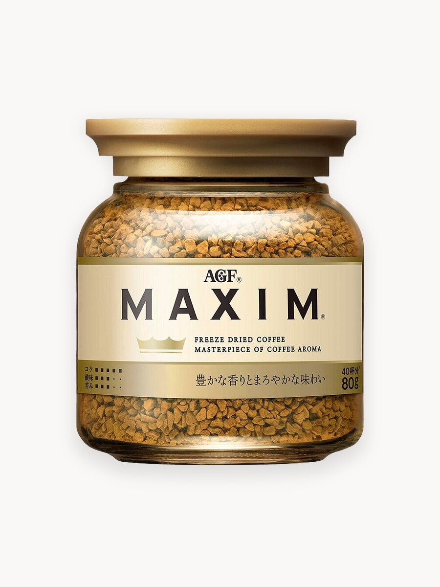 Кофе растворимый AGF "Maxim Gold", сублимированный, арабика, 80 гр, стеклянная банка
