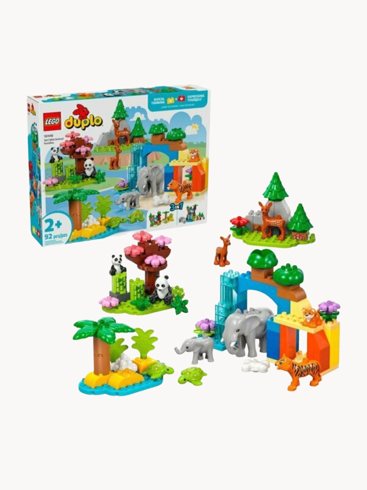 Конструктор LEGO DUPLO 10446 Семейства диких животных 3 в 1 (Lego 10446)