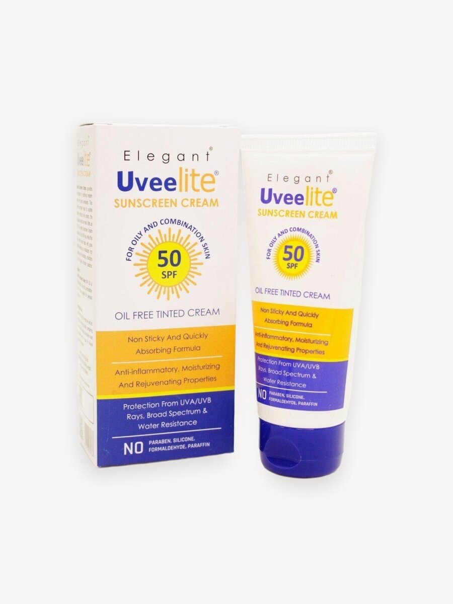 ELEGANT Солнцезащитный тональный крем для лица и тела UveeLite SPF(СПФ) 50+, для жирной и комбинированной кожи