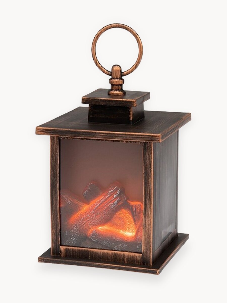 Новогодний камин светильник "Кантри" с эффектом живого пламени NEON-NIGHT