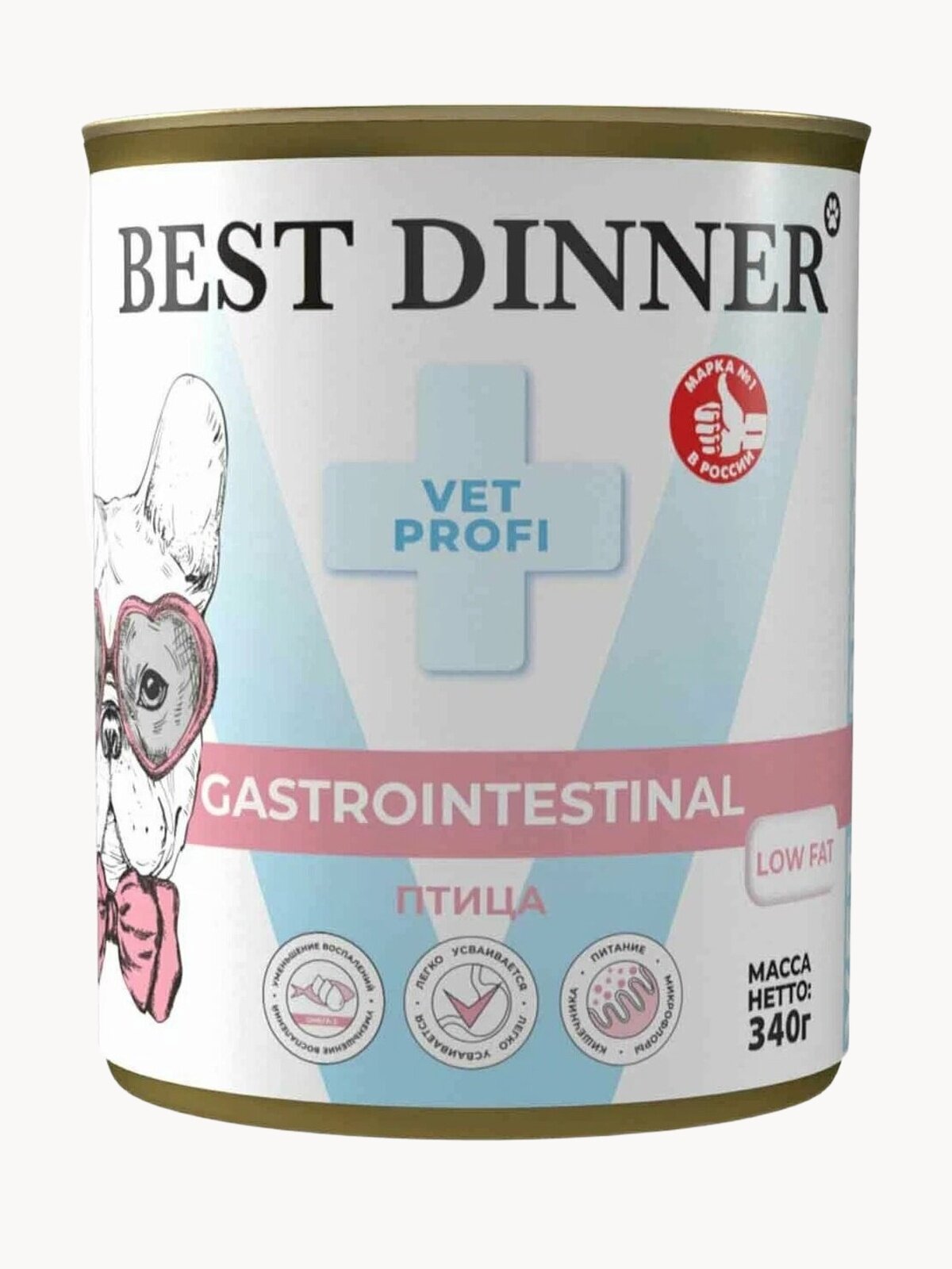 Влажный диетический корм Best Dinner Vet Profi GastroIntestinal Low fat для собак при заболевании ЖКТ Курица 6шт х 340г
