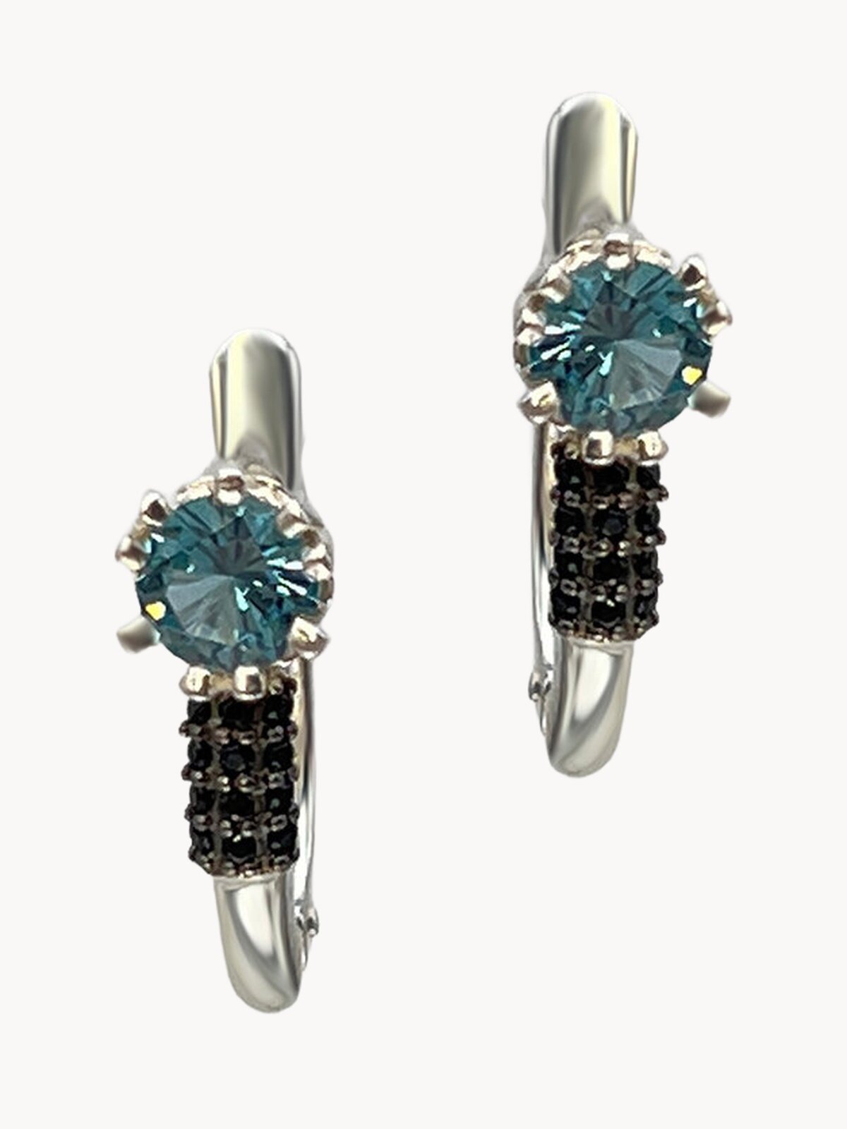Серьги, серебро, 925 проба, шпинель, турмалин синтетический