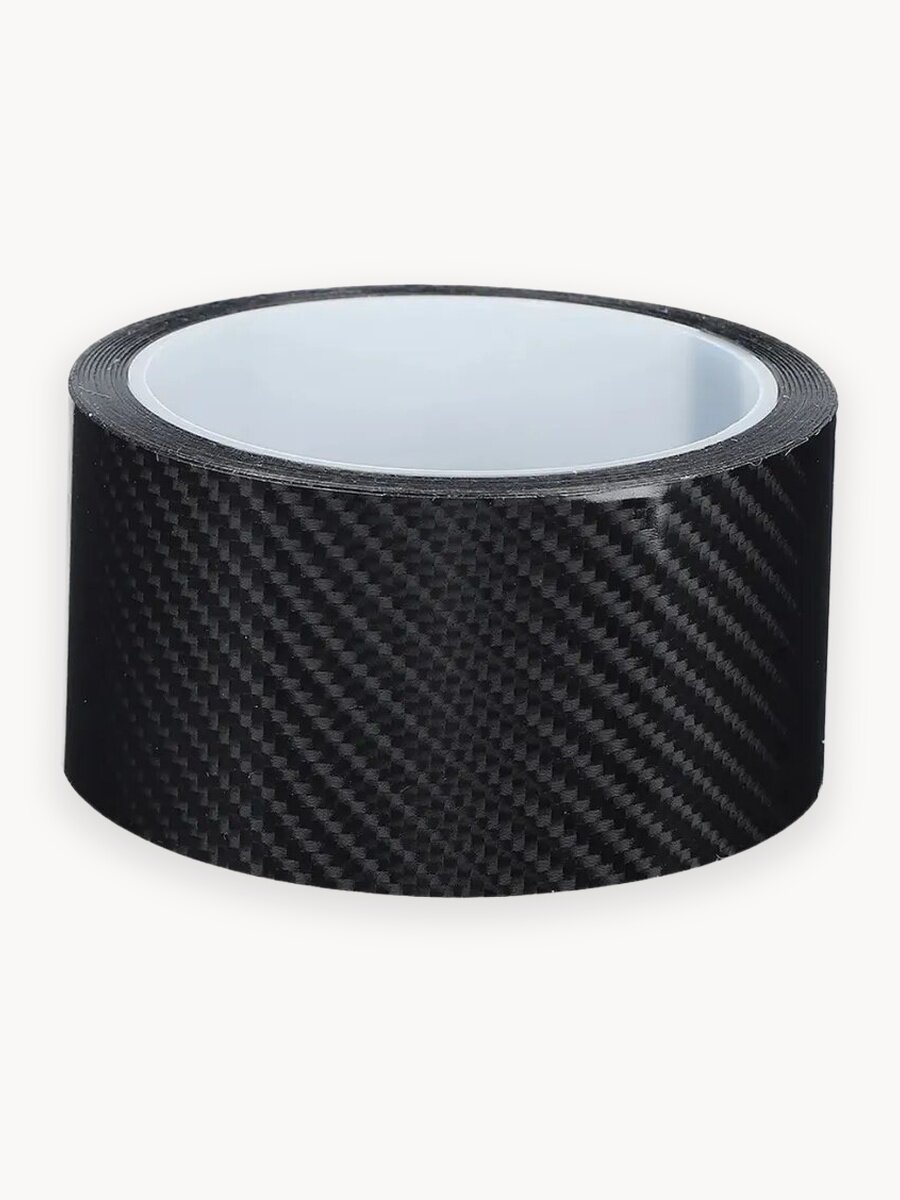 Защитная карбоновая пленка-наклейка на пороги и багажник автомобиля, 5 см × 3 м