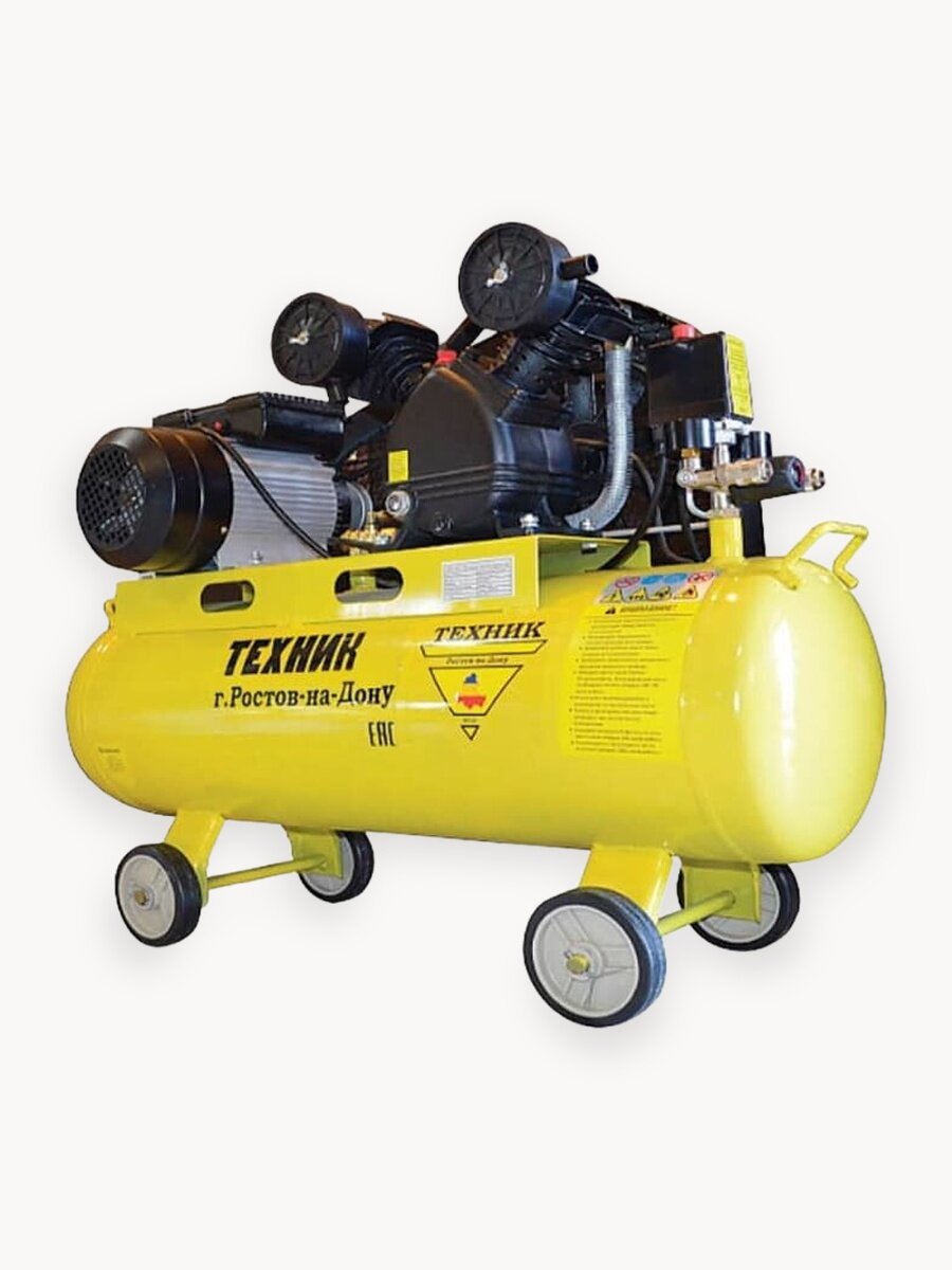 Компрессор техник КМ-2065, ресивер 100 л, мощность 2,2кВт, производительность 480л/мин