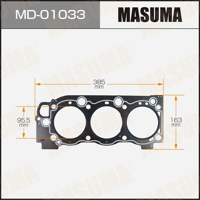 Прокладка головки блока цилиндров MASUMA MD-01033 5Vz-Fe uрафит-'ластомер Lh nолщина 1