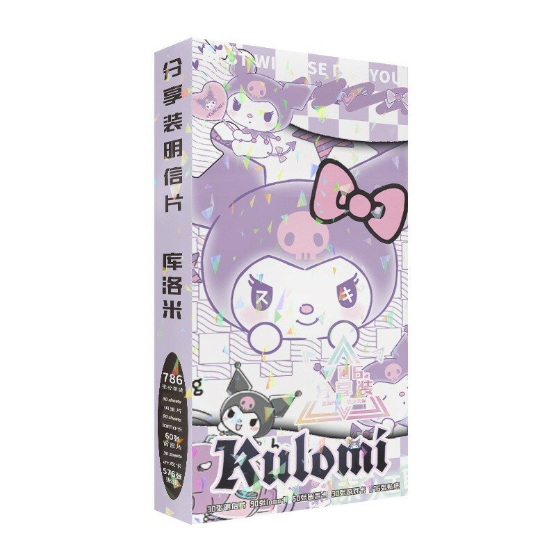 786 открыток из серии аниме Sanrio с персонажами Sanrio Cinnamoroll, Pochacco, Kuromi и Hello Kitty. Куроми 786